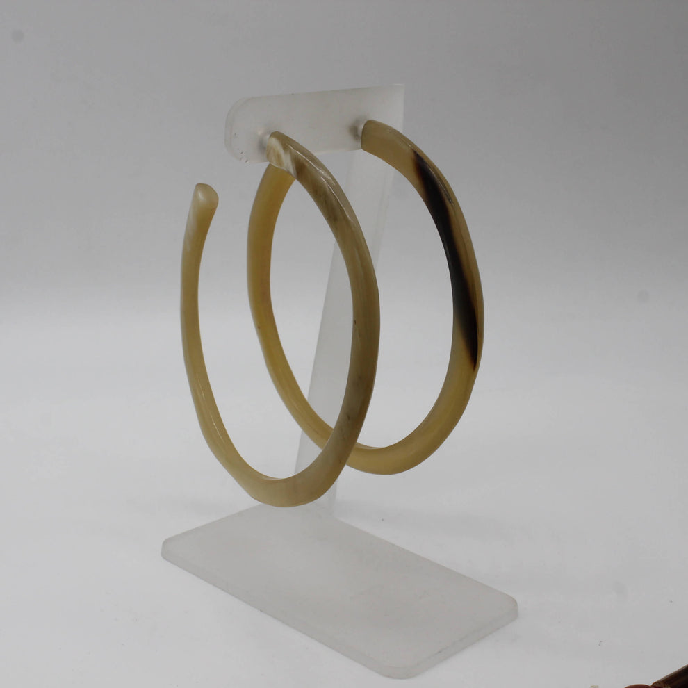 Oversized Horn Hoop Earrings 90MM – Natural Beauties
