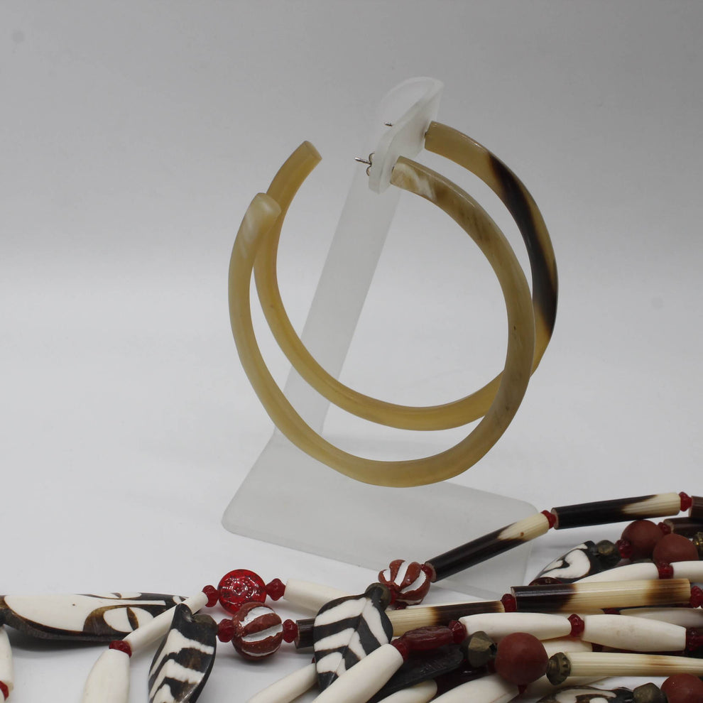 Oversized Horn Hoop Earrings 90MM – Natural Beauties